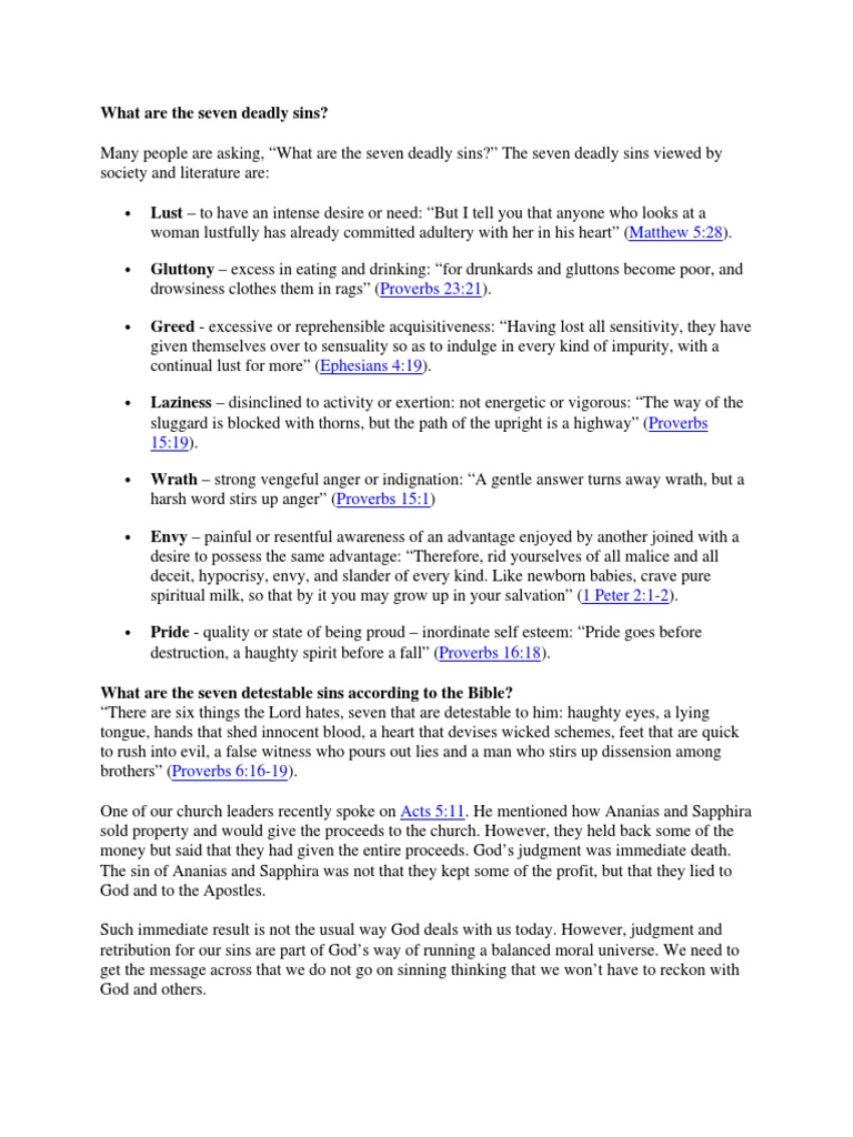 Seven Deadly Sins | PDF | Seven Deadly Sins | Christianity