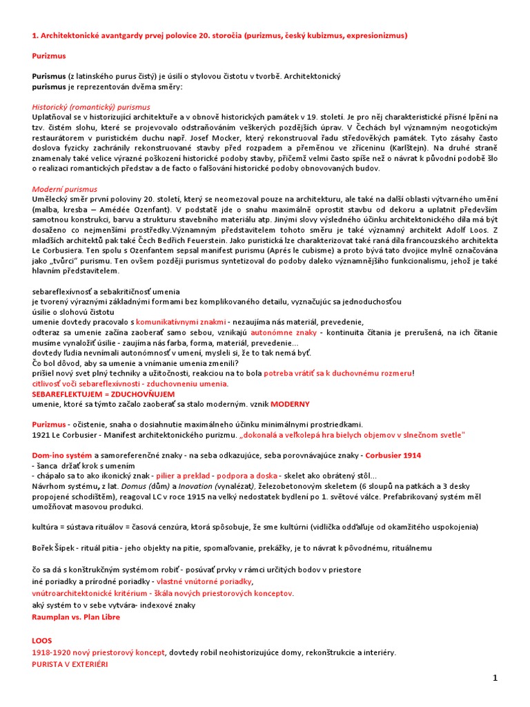 A1 Purizmus Kubizmus Expresionizmus N H | PDF