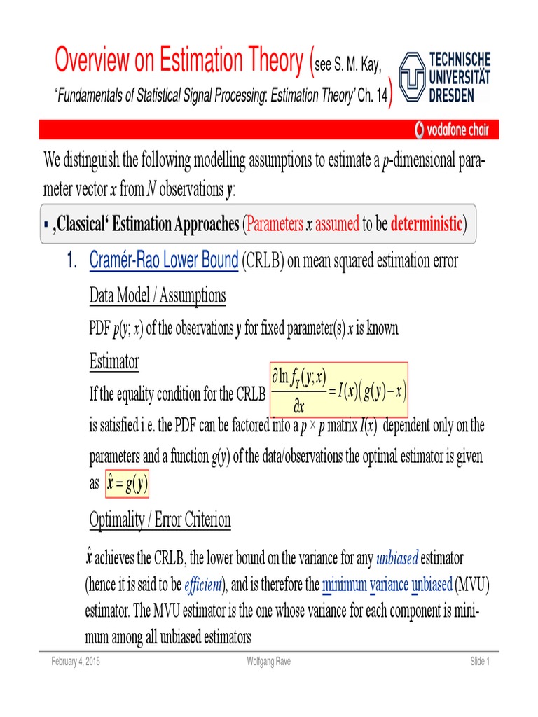 Estimation Theory Overview | PDF | Estimation Theory | Estimator