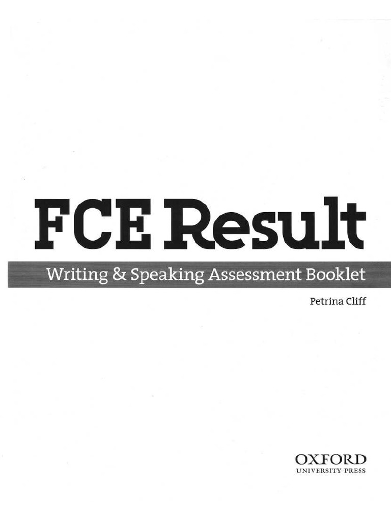 FCE Result - Writing & Speaking Assessment Booklet | PDF