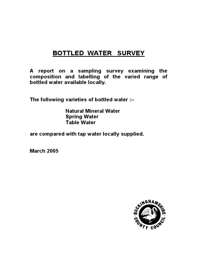 Water Survey | PDF | Fluoride | Bottled Water