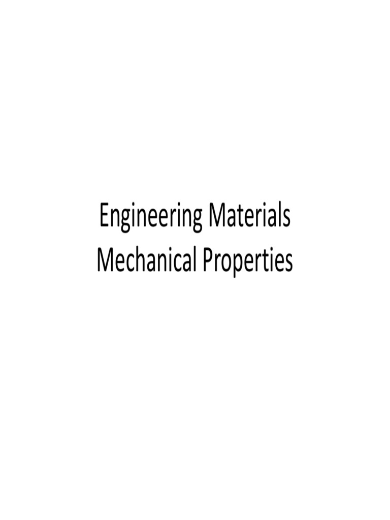 Mechanical Properties of Materials | PDF | Deformation (Engineering ...