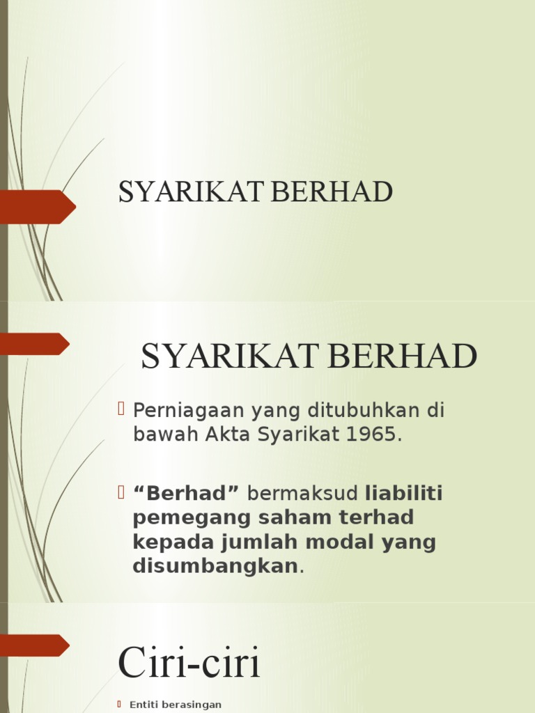 Syarikat Berhad | PDF