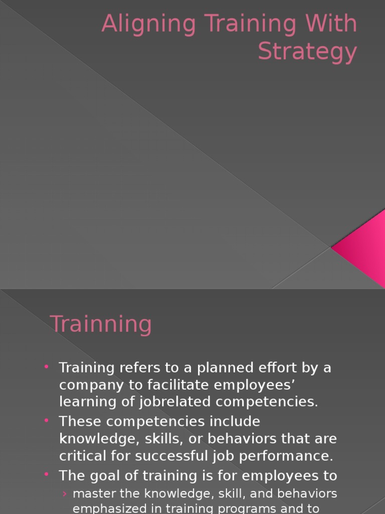 Aligning Training With Strategy | PDF | Strategic Management | Mergers ...