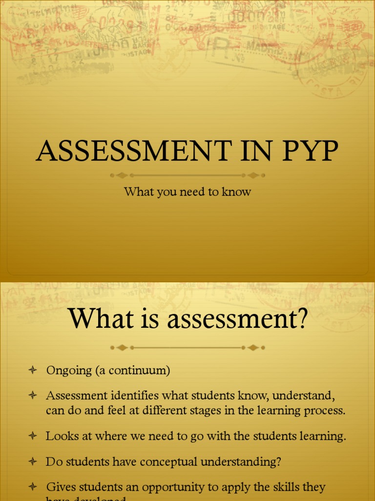 Understanding PYP Assessment Types | PDF