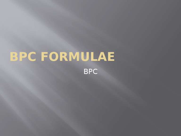 BPC Basics | PDF