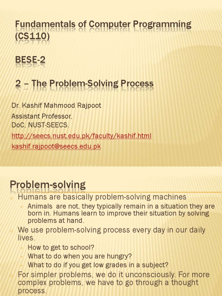 2 - The Problem-Solving Process | PDF | Data Type | Algorithms