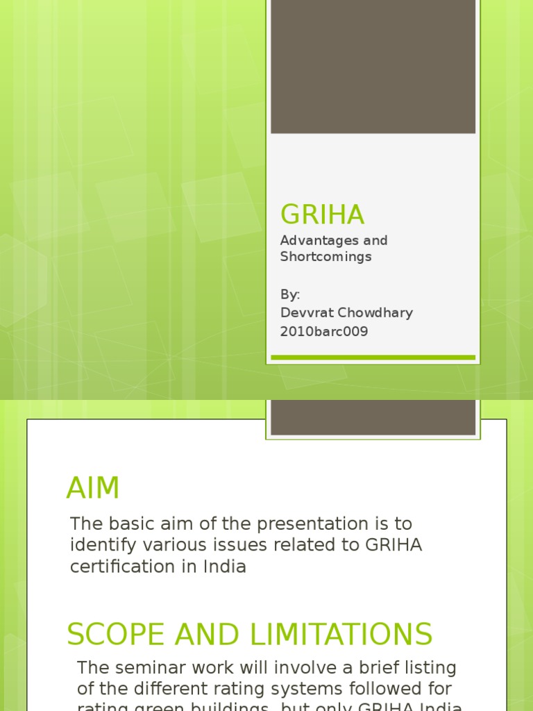 GRIHA rating system | Green Building | Leadership In Energy And ...