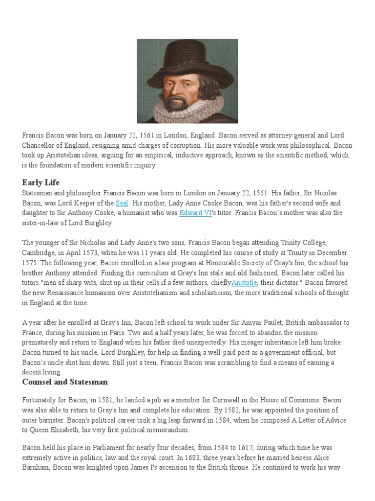 Francis Bacon's Scientific Method & Philosophy | PDF | Francis Bacon ...