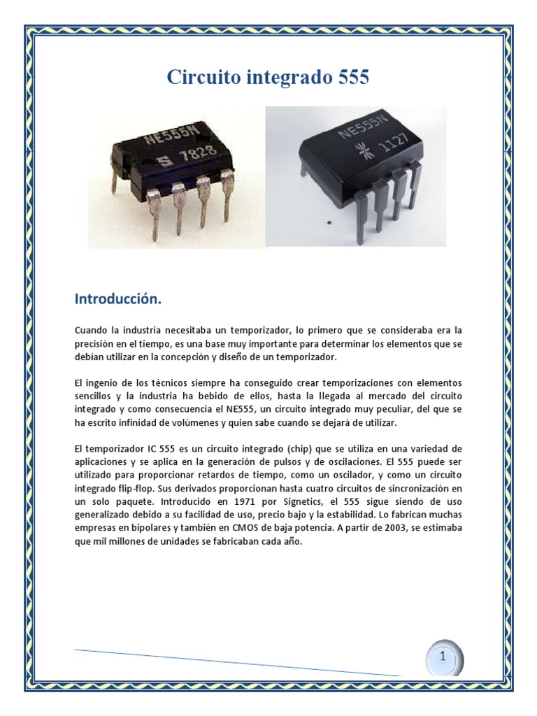 Circuito Integrado 555 | PDF | Electricidad | Ingeniería Electrónica