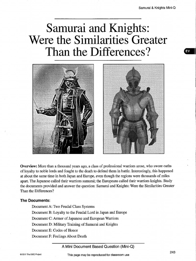 Samurai vs. Knights DBQ | PDF