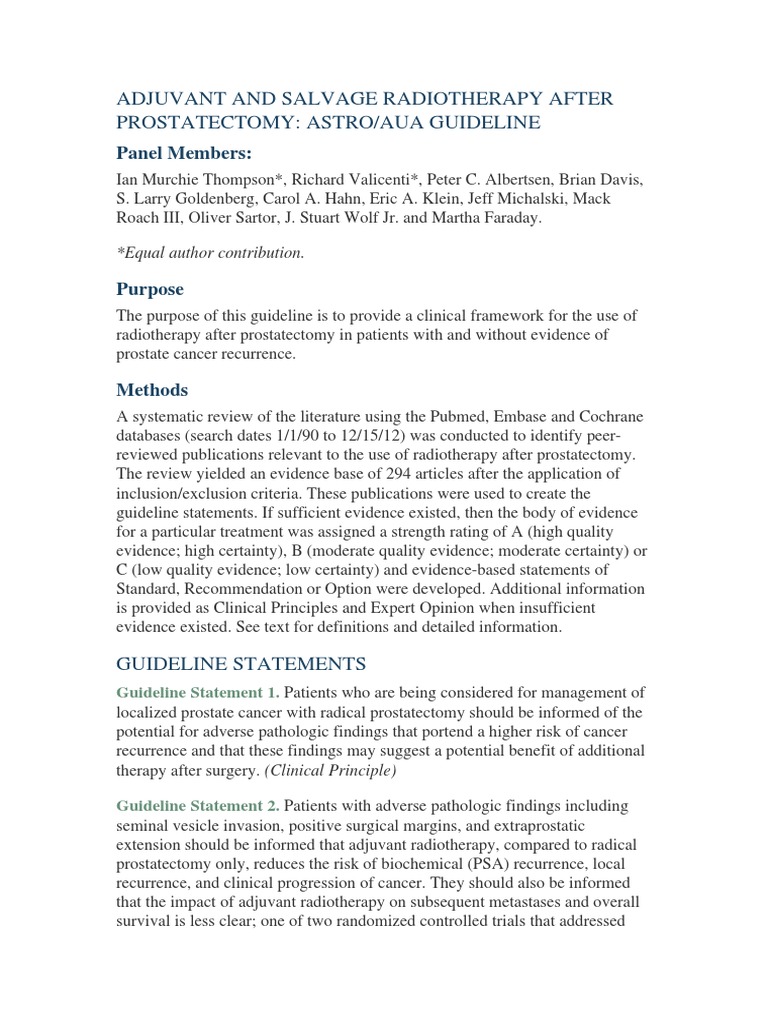 Guideline AUA | PDF | Prostate Specific Antigen | Prostate Cancer