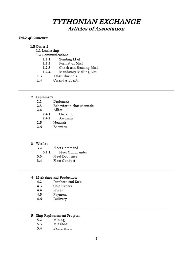 Article of Association | PDF