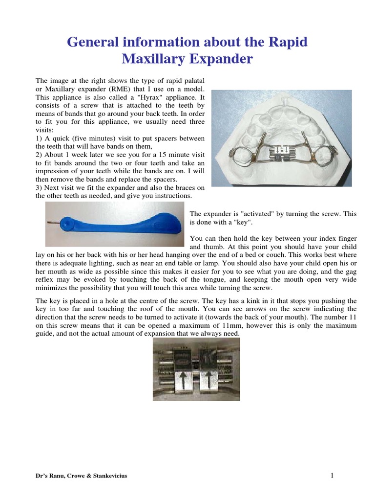 Rapid Maxillary Expander Guide | PDF | Skull | Medical Specialties
