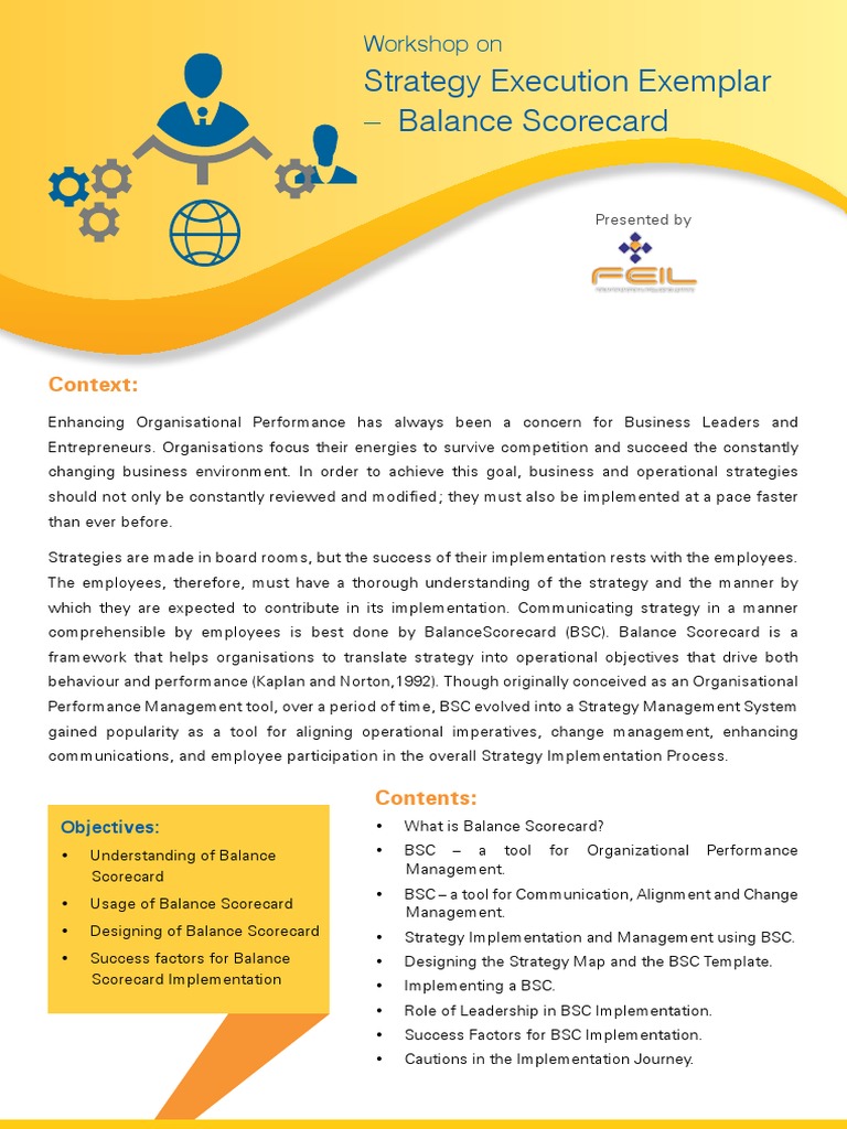 Strategy Execution Exemplar Balanced Score Card | PDF | Accountability ...
