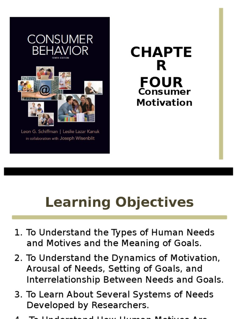 Chapte R Four: Consumer Motivation | PDF | Self Actualization | Motivation