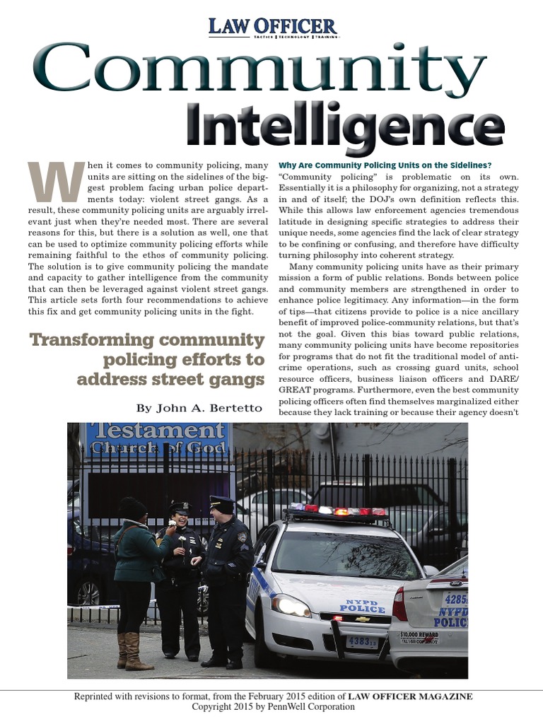 Community Intelligence: Transforming Community Policing Efforts To ...