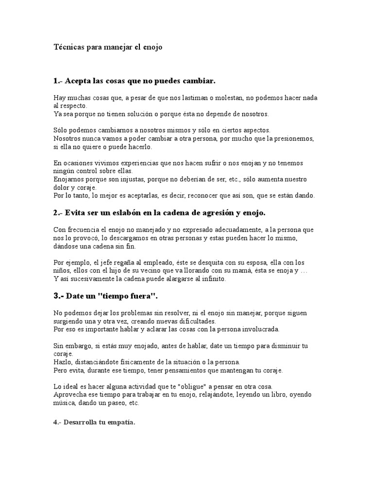 Estrategias para controlar el enojo | PDF | Ira | Sicología