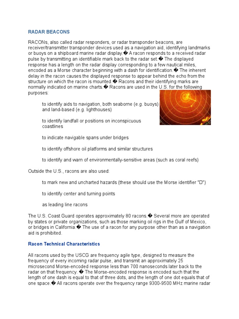 Radar Beacons | PDF | Radar | Telecommunications