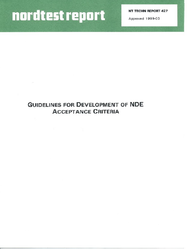 NDE Acceptance Criteria Guidelines | PDF | Statistical Theory | Probability