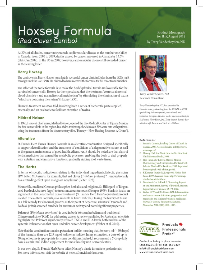 Hoxsey Formula Monograph | PDF | Cancer | Health Sciences