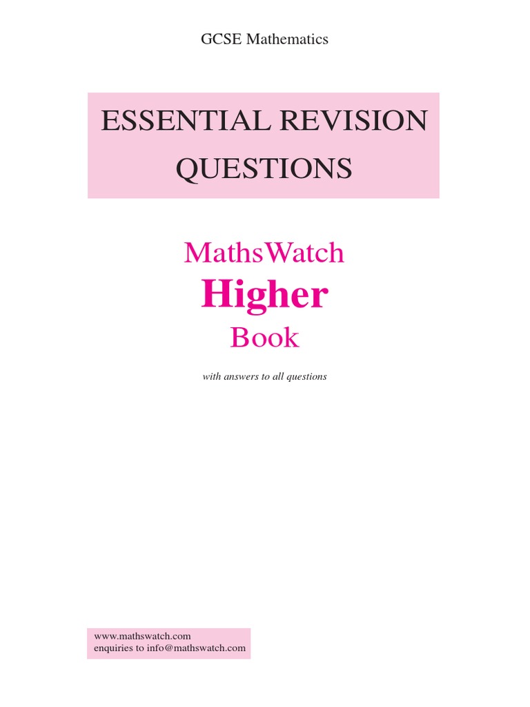 MathsWatch Essential Questions SAMPLE | PDF | Descriptive Statistics ...