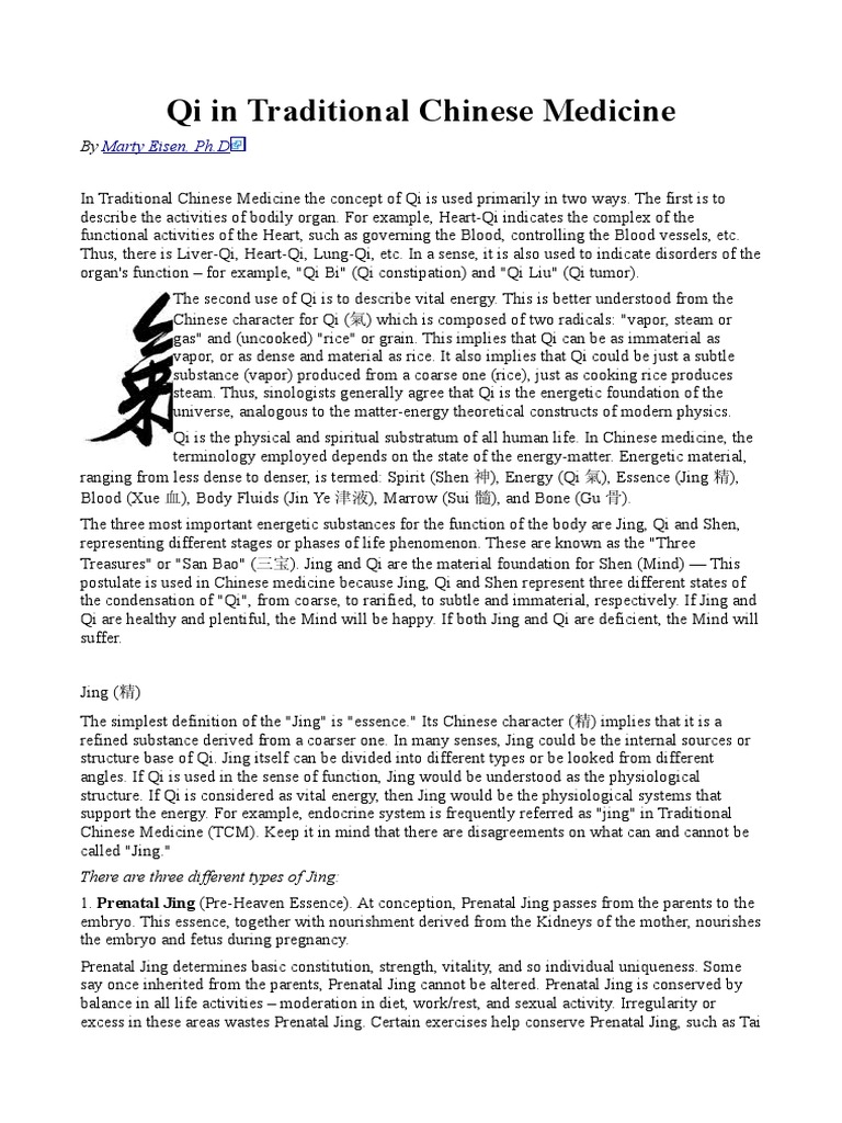 Qi in Traditional Chinese Medicine PDF | PDF | Qi | Traditional Chinese ...