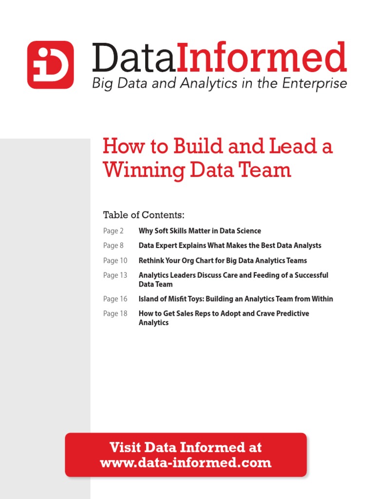 How To Build and Lead A Winning Data Team: Visit Data Informed at | PDF ...