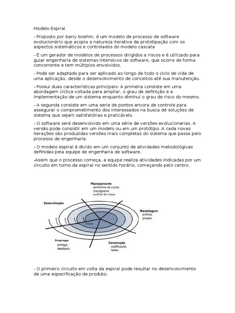 Modelo Espiral: Processo de Software Evolutivo e Controlado | PDF ...