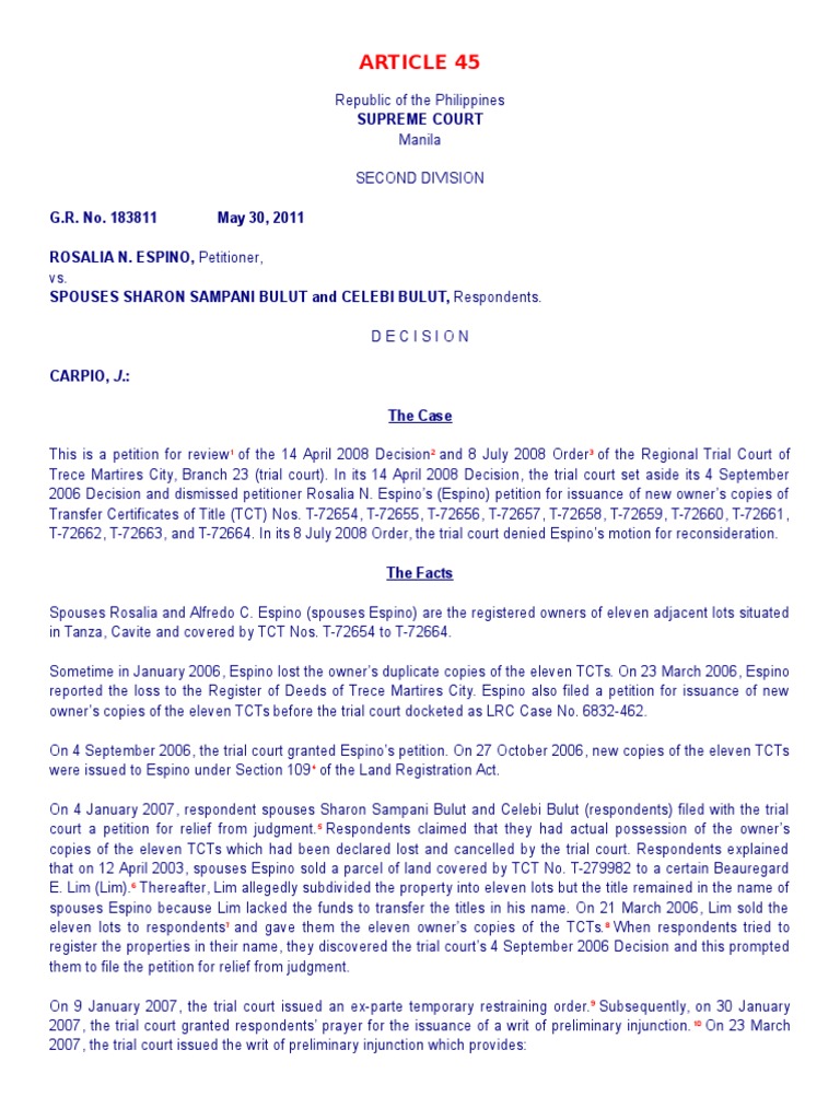 Article 45,46,56,63 Cases For Persons and Family | PDF | Lawsuit | Damages