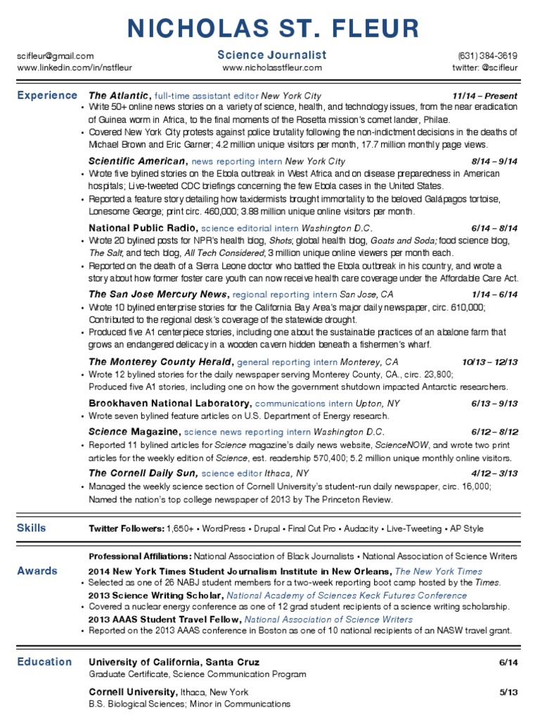Resume Updated 2-18 | The New York Times | Newspapers
