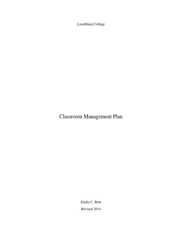 Third Grade Classroom Management Plan | PDF | Desk | Classroom
