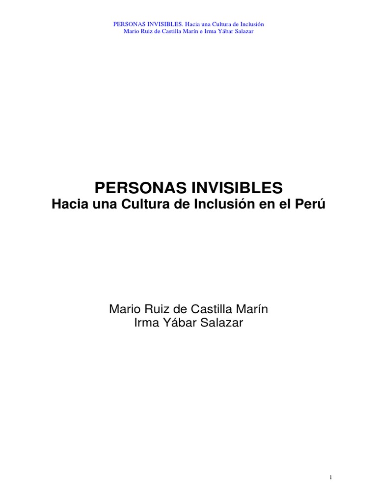 Personas Invisibles | PDF | Invalidez | Derechos
