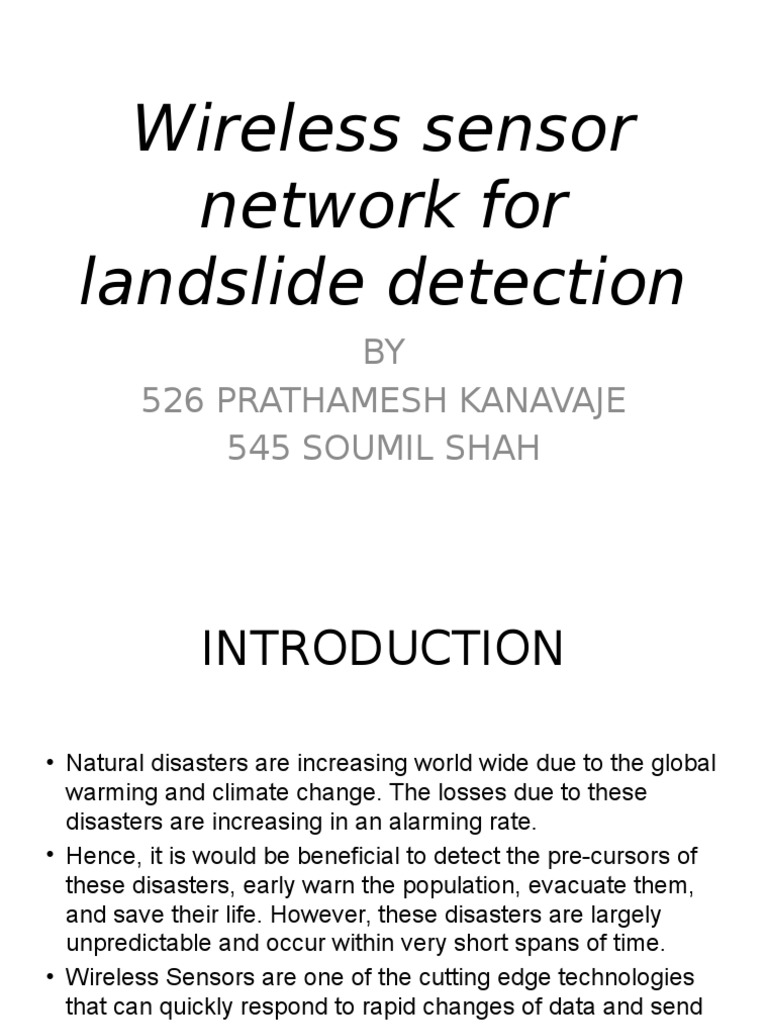 On Landslide Pdf Wireless Sensor Network Computer Network