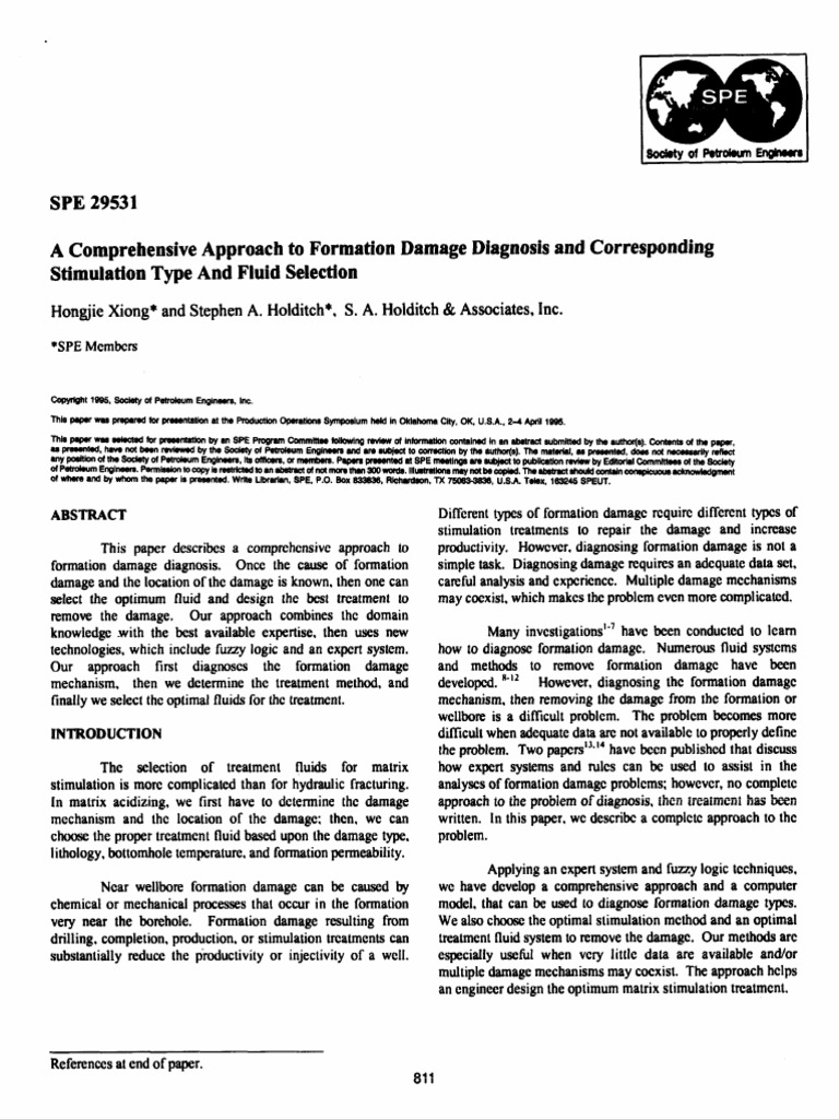A Comprehensive Approach To Formation Damage Diagnosis and ...