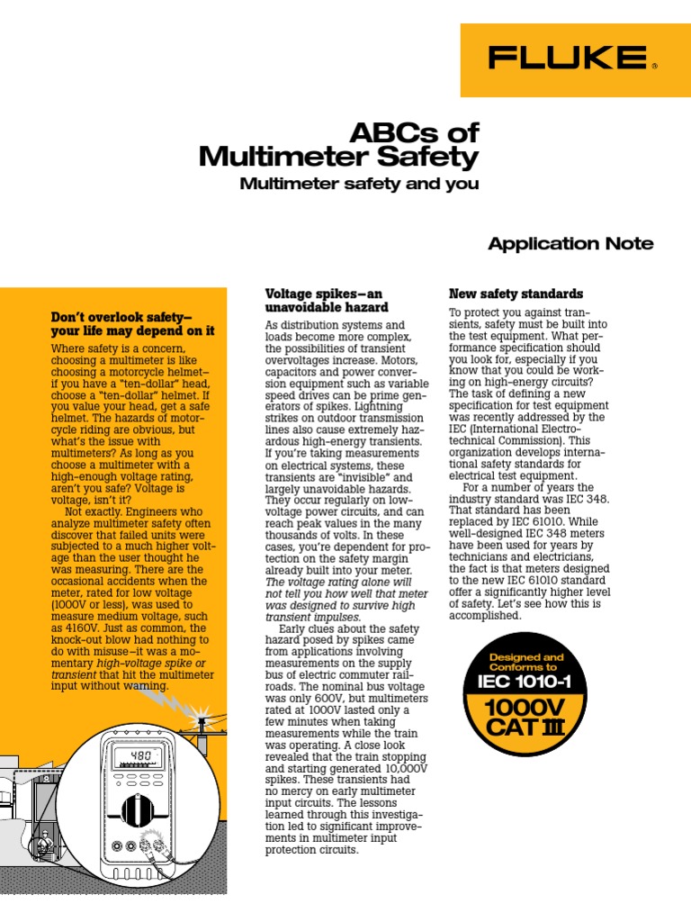 ABCs of Multimeter Safety | PDF | Fuse (Electrical) | High Voltage