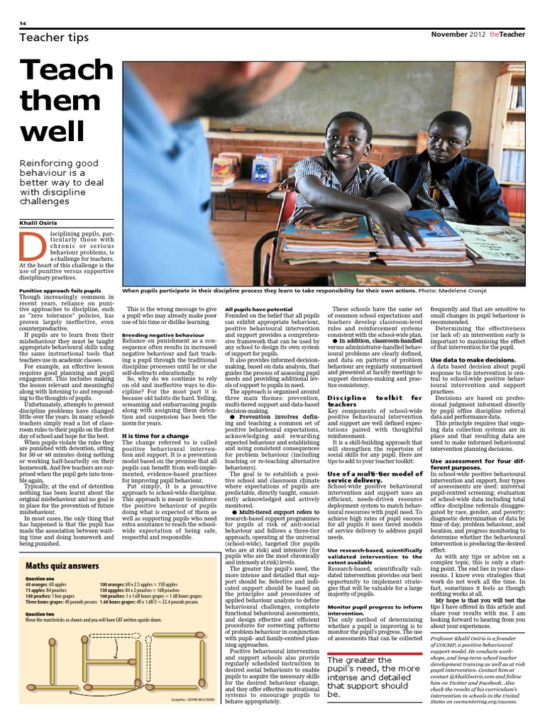 Teach Them Well | PDF | Teachers | Action (Philosophy)