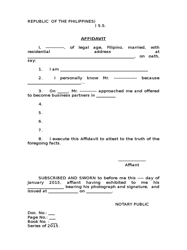 Affidavit Pattern | PDF