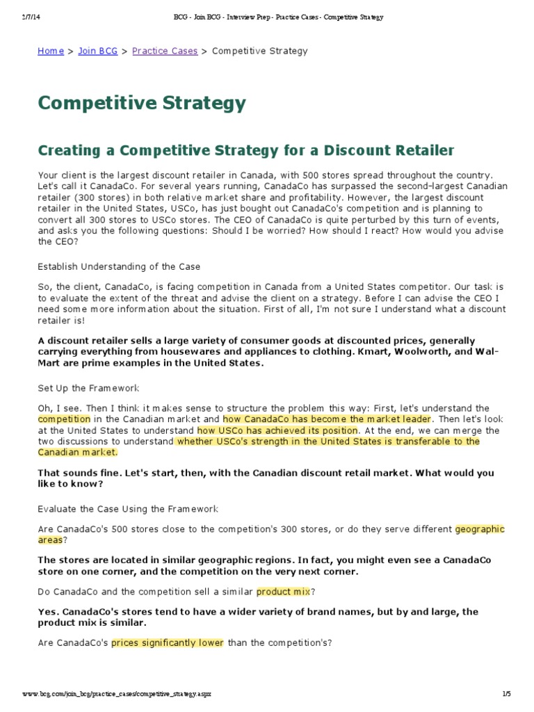 BCG - Join BCG - Interview Prep - Practice Cases - Competitive Strategy ...