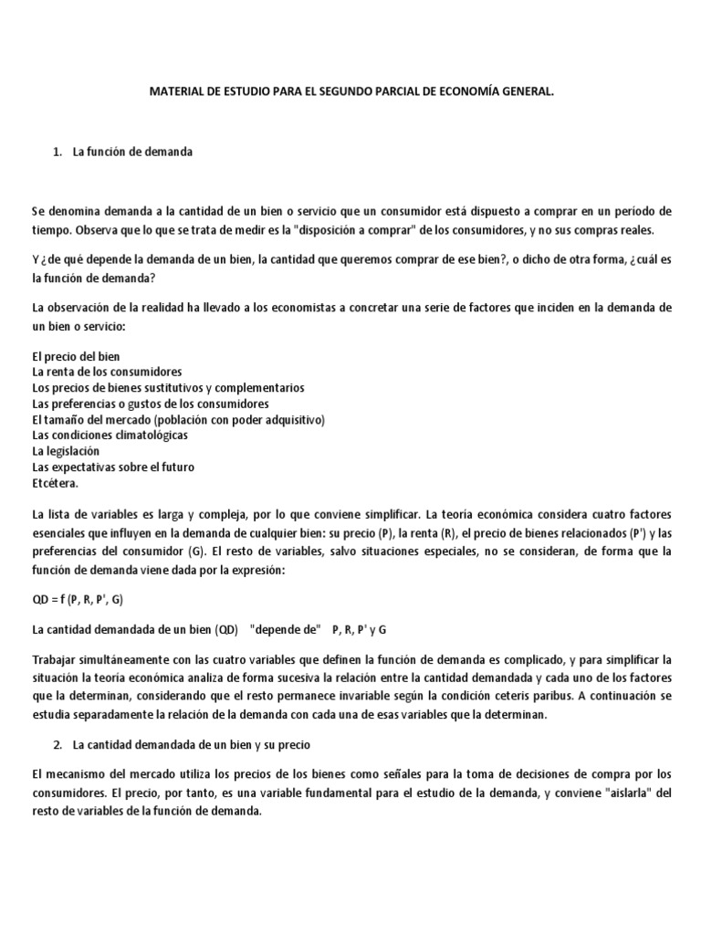 Función de demanda y bienes normales | PDF | Curva de demanda | Oferta ...