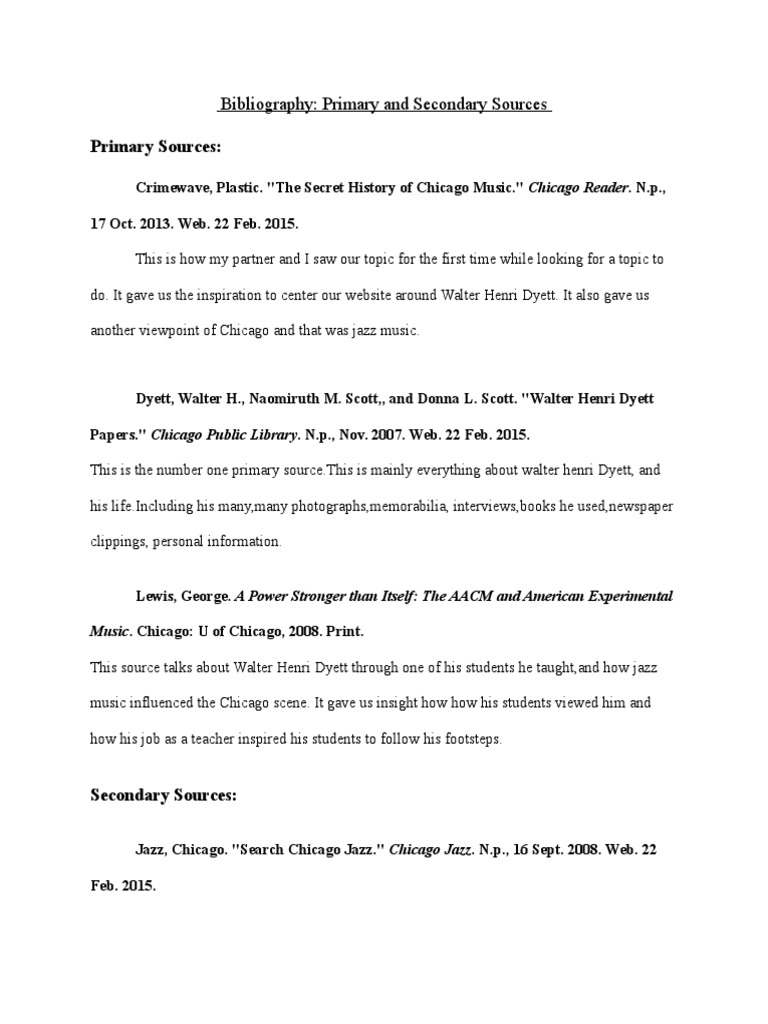 Bibliography: Primary and Secondary Sources | PDF | Mass Media ...