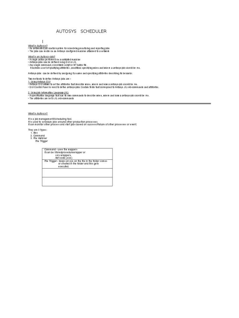 Autosys Scheduler | PDF | Computers