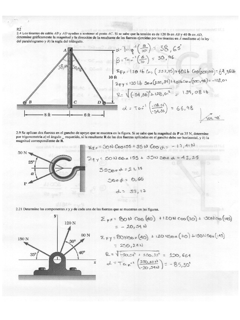 Algunos Problemas de Estatica | PDF