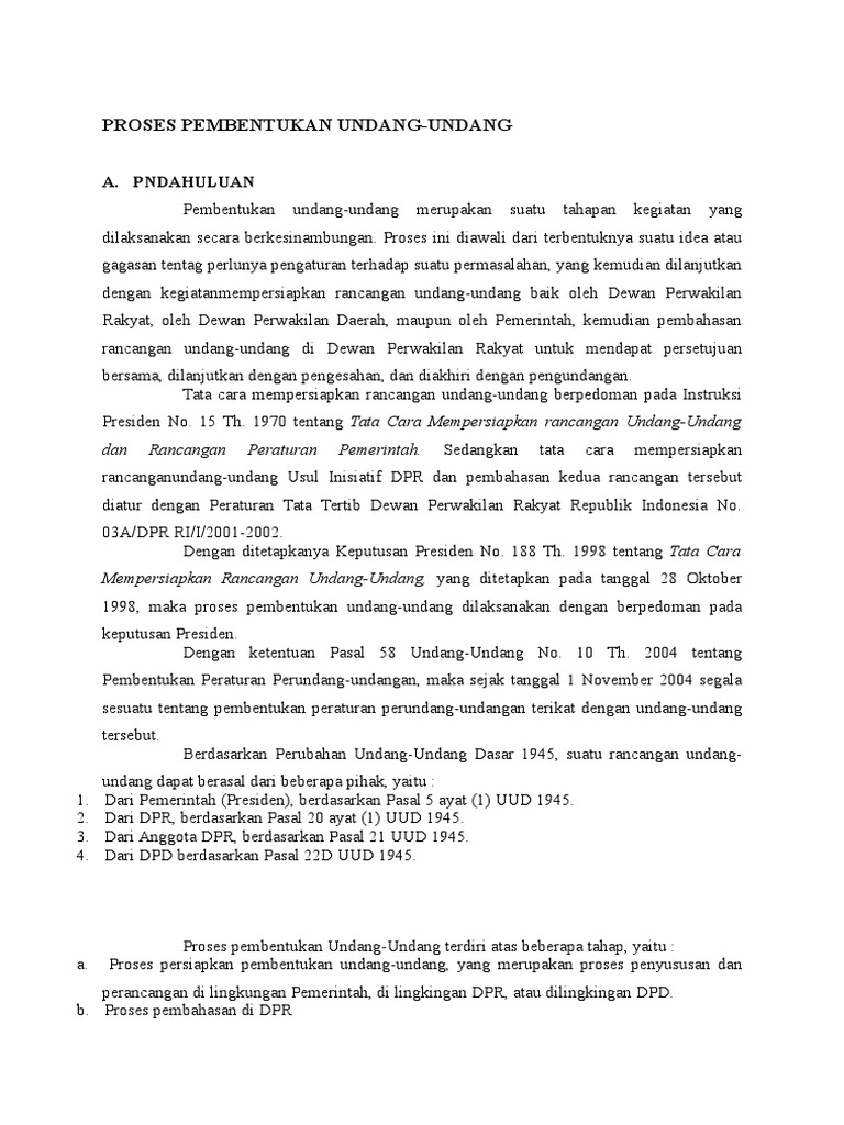 Proses Pembentukan Undang | PDF | Hukum