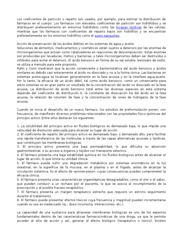 Coeficiente de Partición | PDF | Solvente | Bicapa lipídica