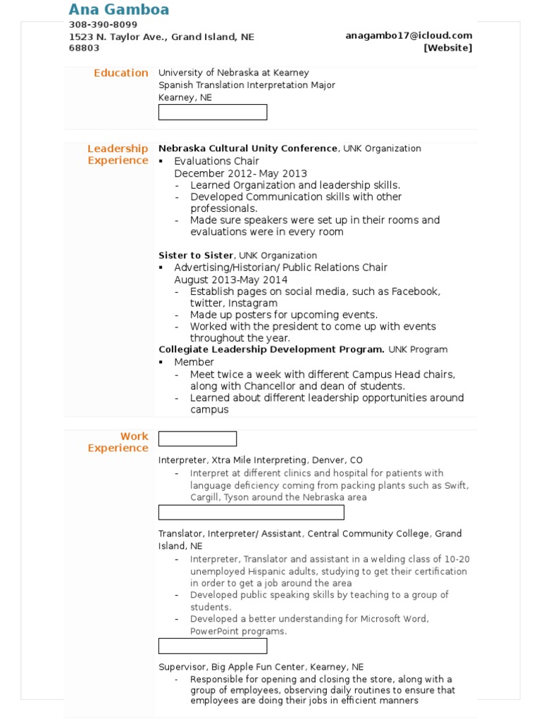 Ana Gamboa Resume | PDF