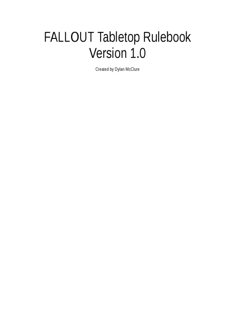 Fallout Tabletop RPG Rulebook | PDF | Sniper | Leisure