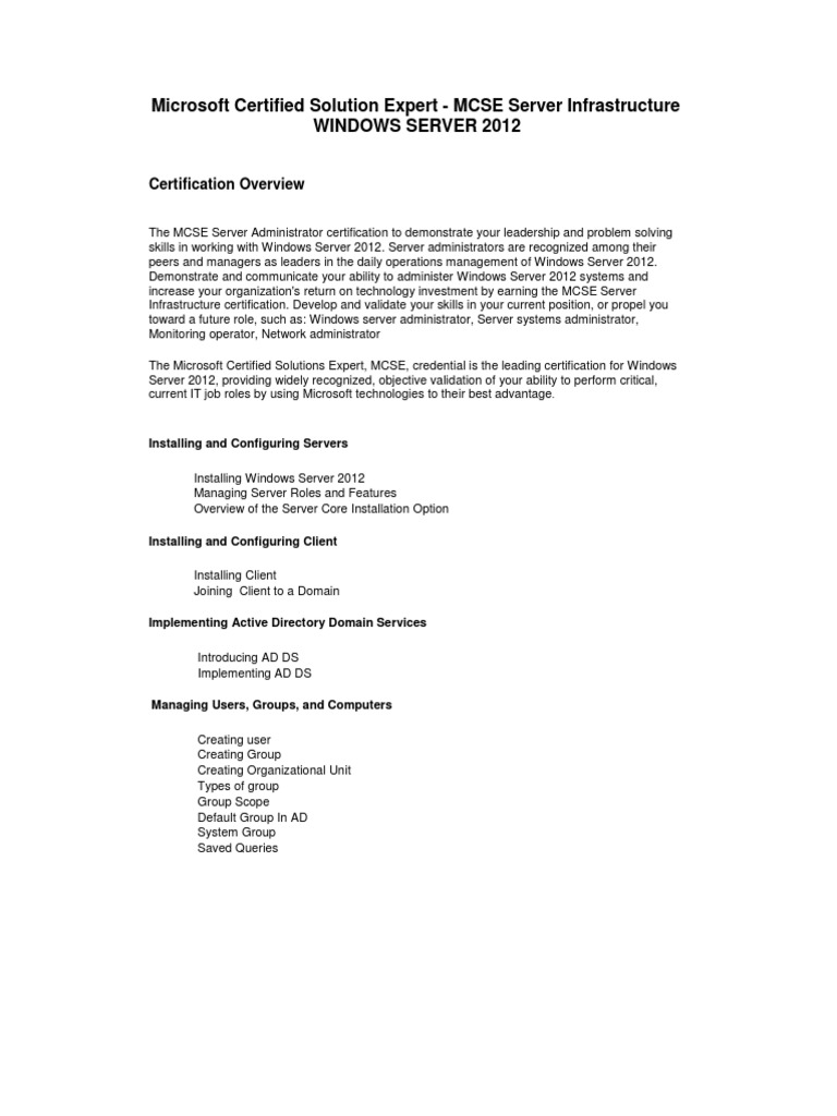 MCSE Daily Schedule-Detailed Structure | PDF | Active Directory | Microsoft Exchange Server