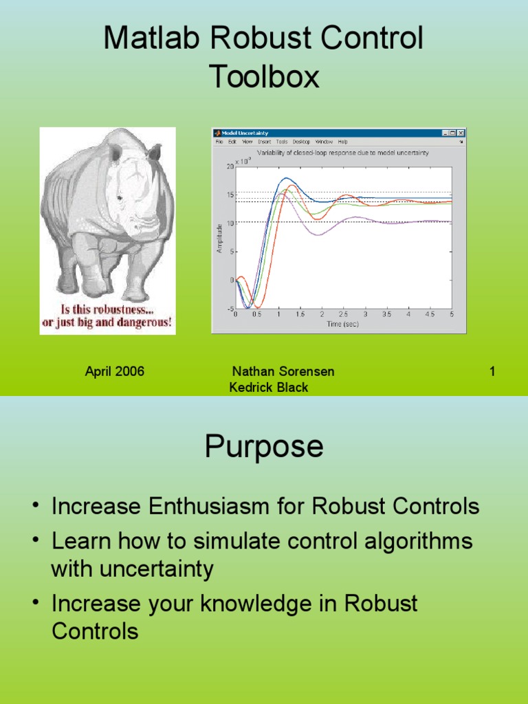 Matlab Robust Control Toolbox Pdf Control Theory Matrix Mathematics