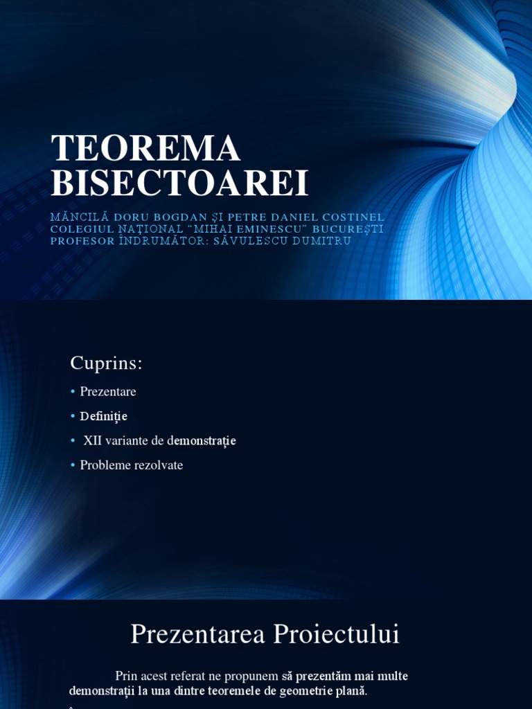 Teorema Bisectoarei